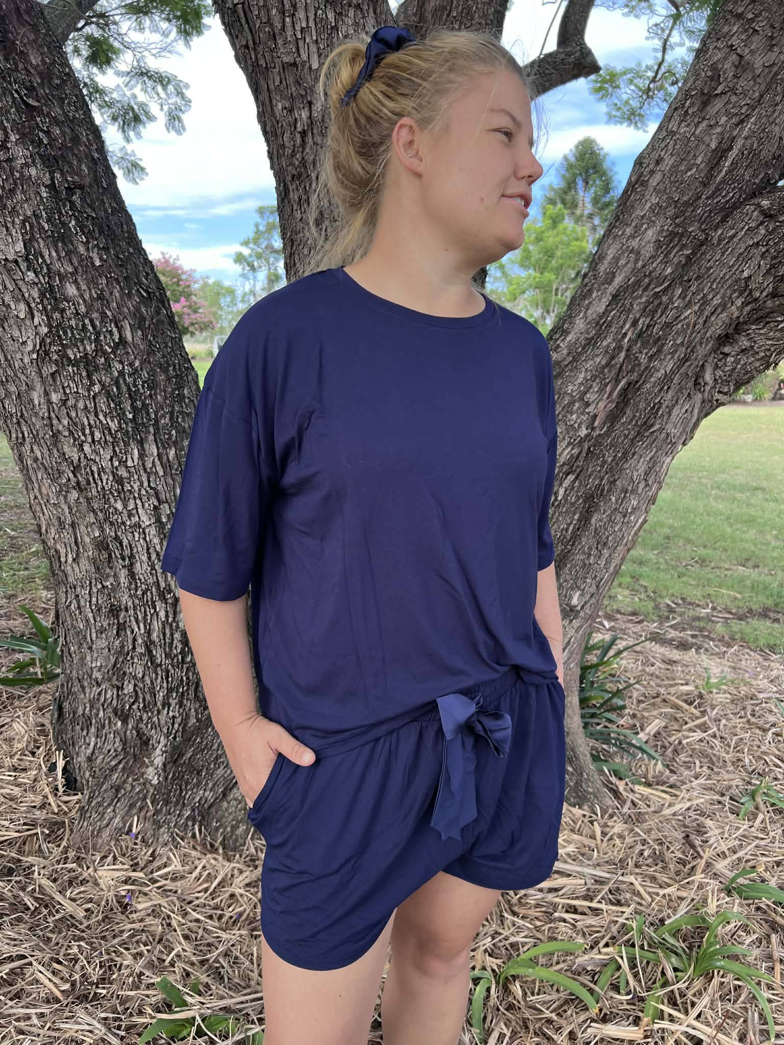 Womens Pyjama Top | Lazee Luxe Fit | Navy – Comfee Co